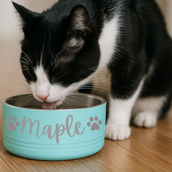 Personalized Cat Bowls | Custom Engraved Stainless Steel - GroovyPetGifts